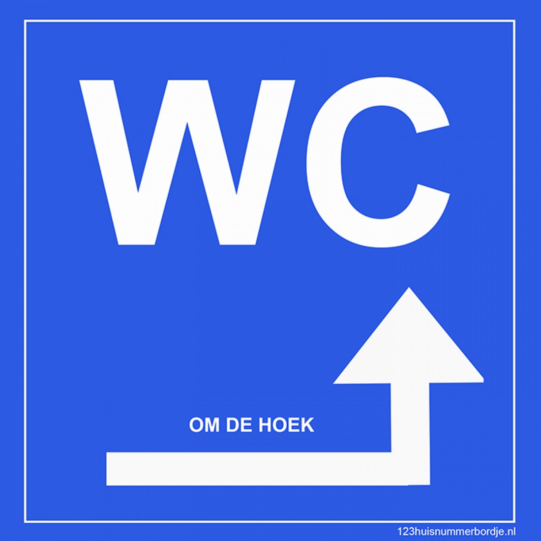 WC om de hoek bord rechts met pijl